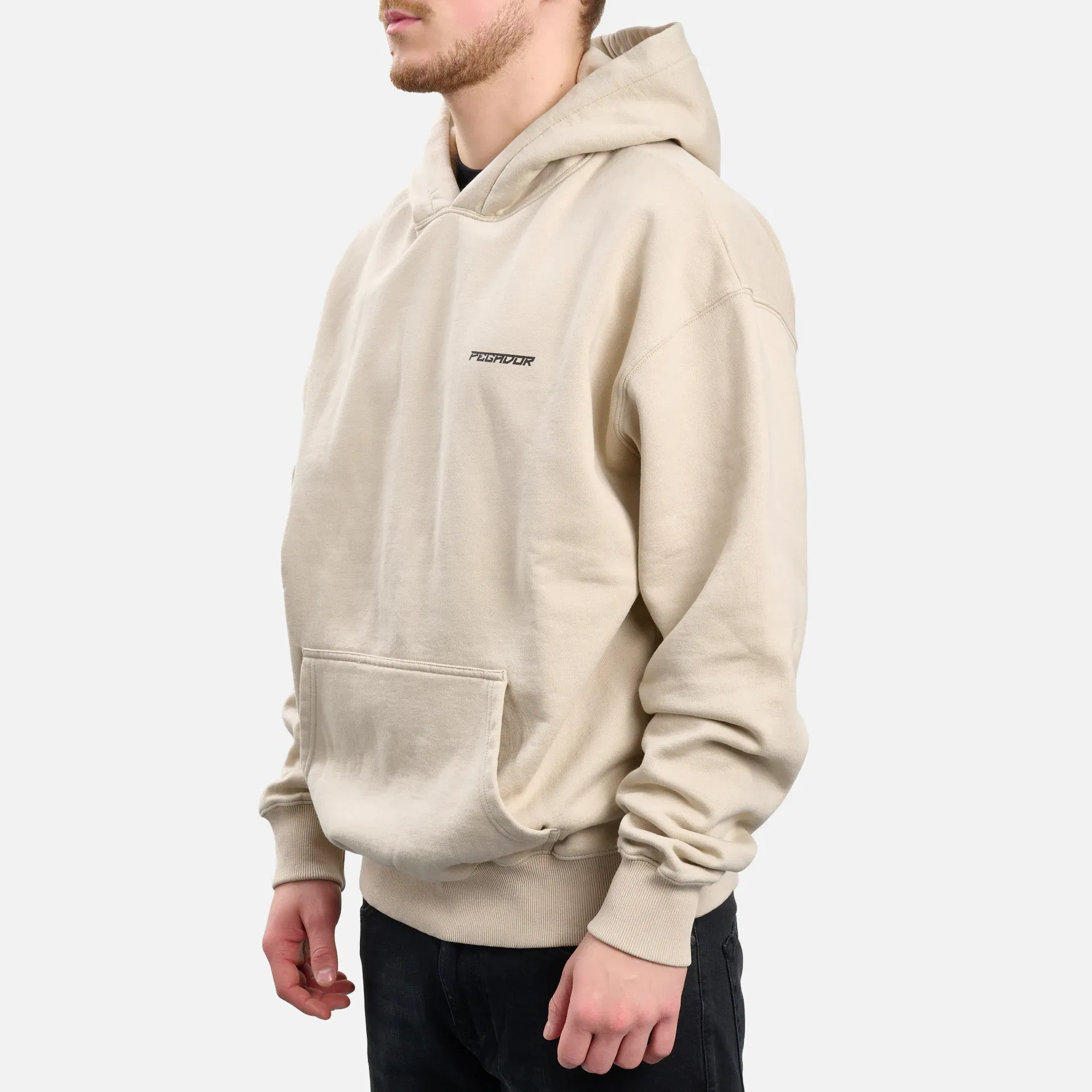 PEGADOR Eads Oversized Hoodie Washed Dust Cream