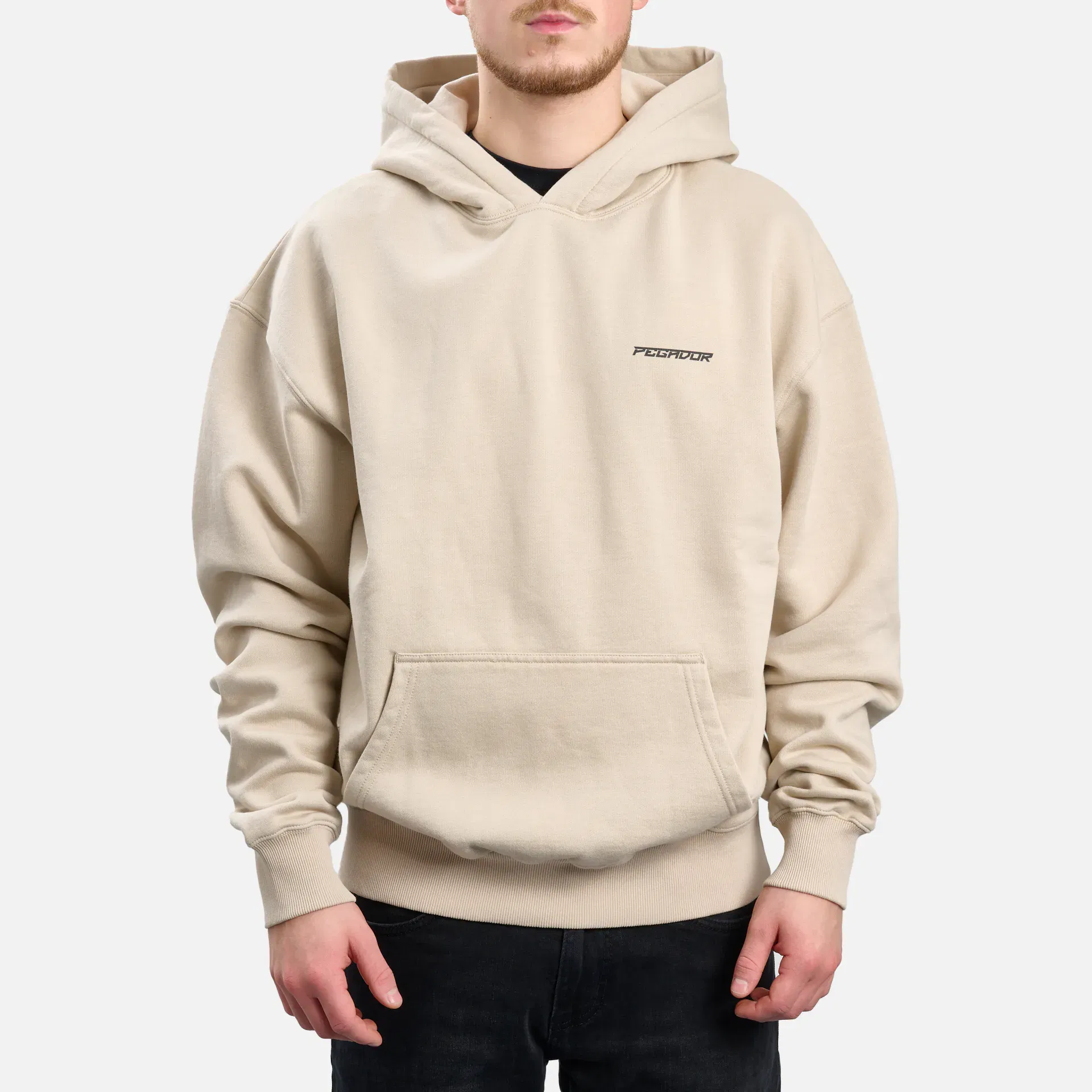 PEGADOR Eads Oversized Hoodie Washed Dust Cream